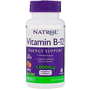 Natrol Fast Dissolving Vitamin B12 - 5000 mcg - 100 tabs