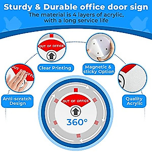 Office Door Signs, Out of Office Sign, Welcome Please Knock Sign, Do Not Disturb Sign, Office Privacy Sign That Lets Others Know Whether You're Available Or Not (4inch,Silver)