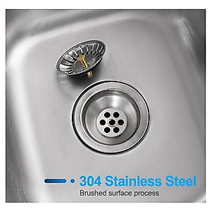 MMCUBE Small Commercial Sink Stainless Steel Utility Sink Utility Single Sinks for Kitchen Backyard Outdoor,5.9 Inches Deep Basin,19.6" L x 14.5" W x 29.5" H (Color : with Single-Cold Faucet)