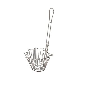 Winco TB-20 Taco Salad Bowl Fry Basket, Round, 18" Hdl TB-20-Round, Chrome