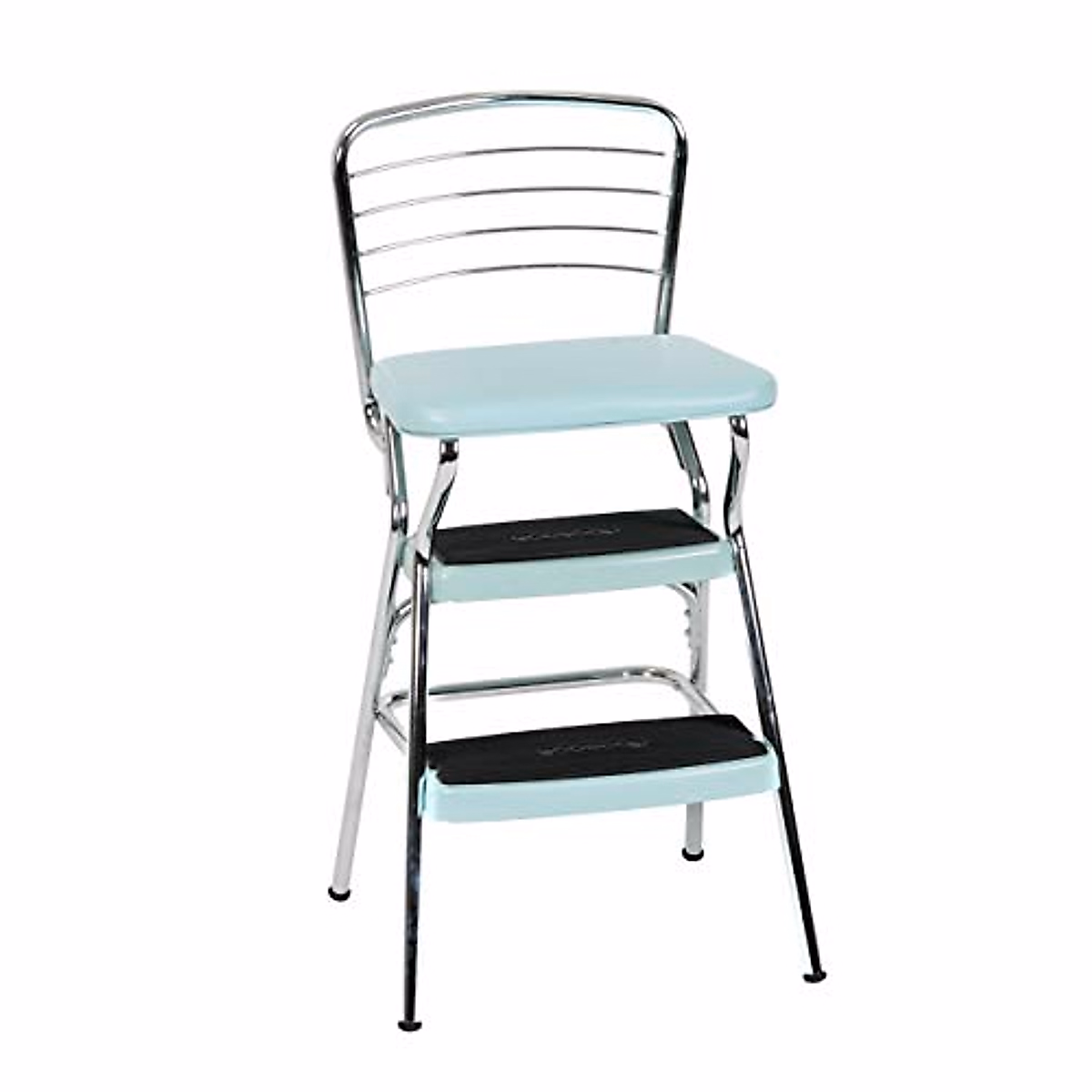 COSCO 11140TEA1E Stylaire Chair and Step Stool, 17.72"D x 17.52"W x 33.86"H, Teal