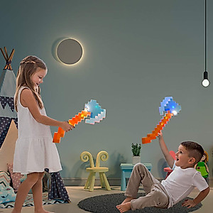 ArtCreativity Light Up Pixel Axe Toy, 1PC, LED Ax for Kids with 3 Flashing Modes, Cool Halloween Costume Accessory, Batteries Included, Best Birthday for Gamers, 17.5 Inches