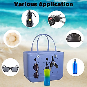 PLLCJB 6PCS Hooks Set Accessories Compatible with Bogg Bag, Insert Carabiner Key Chain Holder Charms, Insert Carabiner Keychain to Organize Keys for Bogg Bag Accessories(Black)