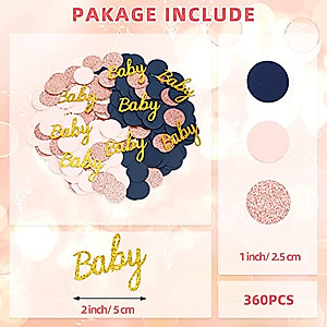 360 Pcs Gender Reveal Confetti Gender Reveal Decoration Baby Shower Confetti Navy Blue Pink Paper Confetti Round Confetti Dots for Baby Shower Gender Reveal Birthday Party Table Decoration