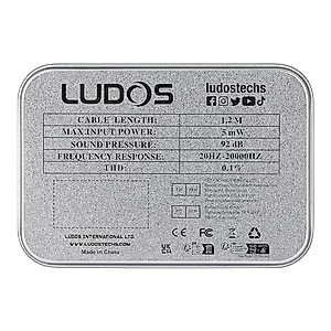 LUDOS CLAMOR Wired Earbuds in-Ear Headphones, 5 Years Warranty, Earphones with Microphone, Noise Isolating Ear Buds, Memory Foam for iPhone, Samsung, School Students, Kids, Women, Small Ears - Gold