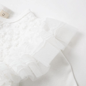 Curipeer Baby Girl Christening Lace Dress Cute Infant Birthday Wedding Flower Dress White 3-6 Months