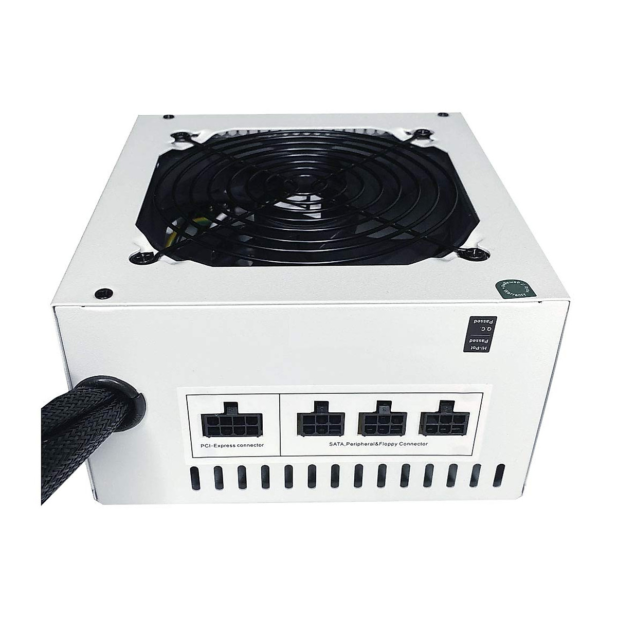 Apevia ATX-ES600-WH Essence 600W ATX Semi-Modular Gaming Power Supply with Auto-Thermally Controlled 120mm Black Fan, 115/230V Switch, All Protections, White Casing