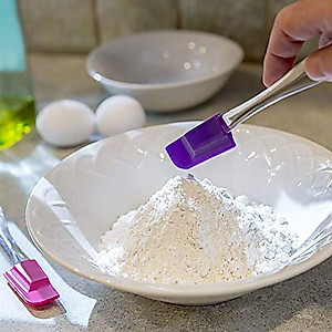 Mini Spatulas Set - 10 Piece Heat Resistant Silicone Spatula - Pro-Grade Multipurpose Kitchen Tool for Baking, Cooking, Mixing, and More - Non-Stick, Dishwasher Safe Bright and Colorful Small Spatula