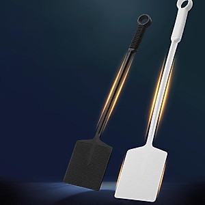 LUNCHS Fly Swatter 2 Pcs Modern Simple Style Handle with Stripes it Will Not Slide When Used, Convenient and Practical Suitable for Bedroom, Study(White)