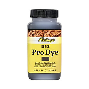 Fiebing's Pro Dye Black, 4 oz. - Professional Oil Dye for Leather