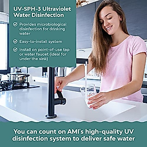 APPLIED MEMBRANES INC. Solapur Ultraviolet Water Purifier UV Sterilizer Filter for Point of Use Drinking Water Purification | 3 GPM | Helios Series UV-SPH-3