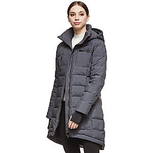 Orolay Women's Down Jacket Coat Mid-Length Darkgrey M