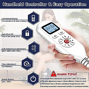 CAMECO 1 Pair Foot Heating Pad for Feet Neuropathy, Heated Foot Warmers for Women Men, Under Desk Plug in Foot Heat Therapy Pad for Feet & Ankles Plantar Fasciitis Pain Relief, 86-158℉ Temperature