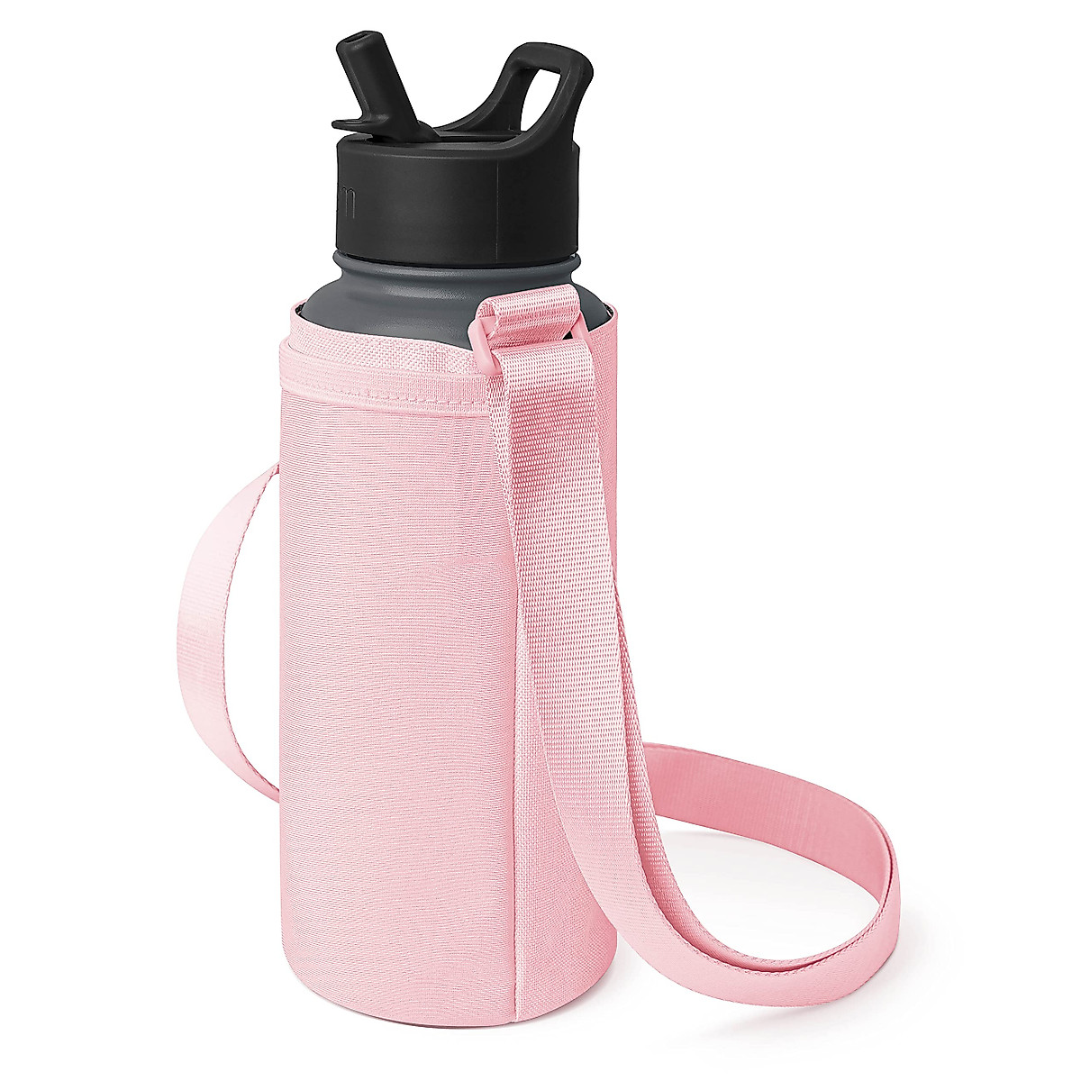 Simple Modern Water Bottle Carrier Sling with Adjustable Strap | Bottle Holder Crossbody Bag for Walking, Hiking and Traveling | Summit Collection | Blush