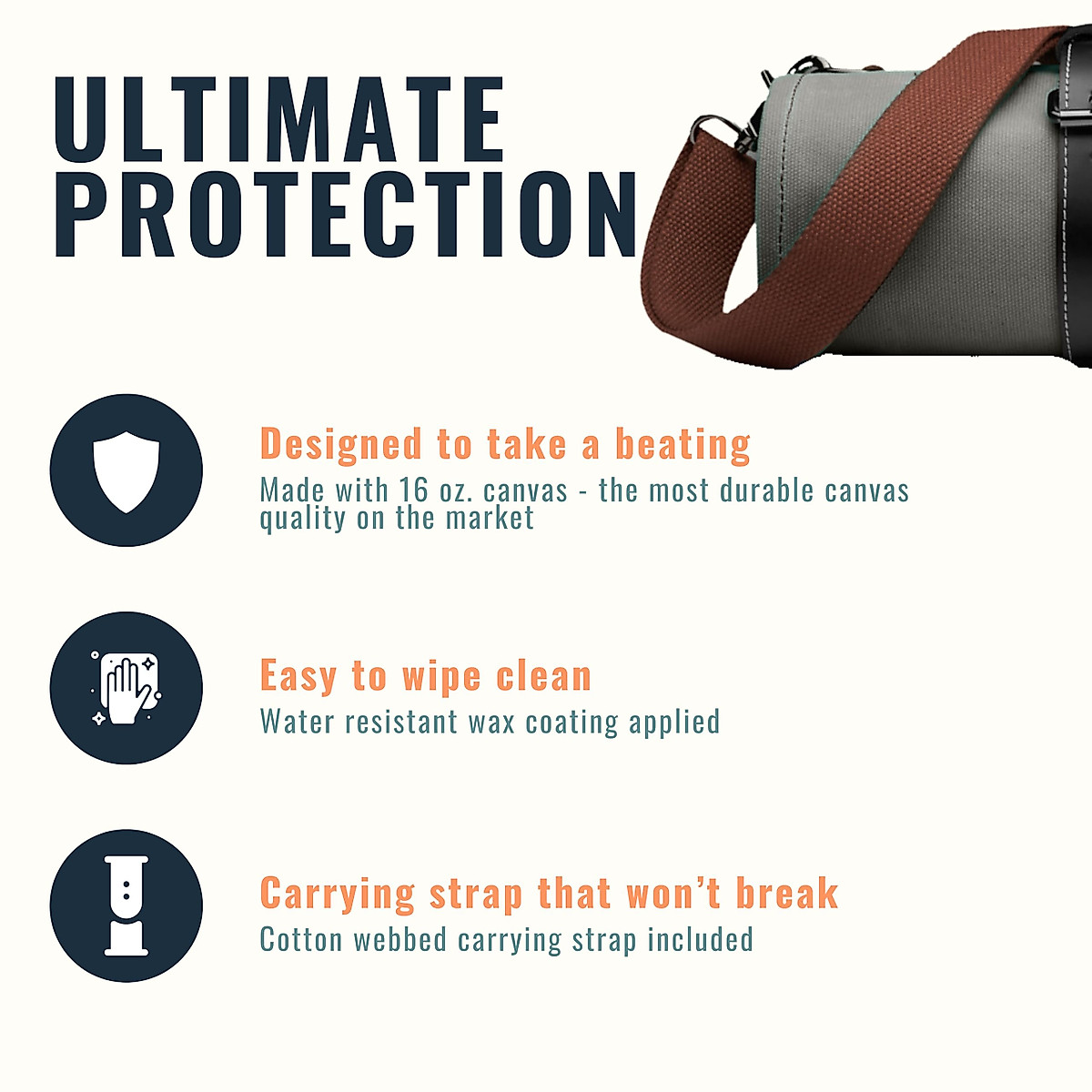 Sunday X Best Heavy Duty Waxed Canvas Chef Knife Roll Bag - Holds & Protects up to 12 Knives - Zipper Pocket for Utensil Storage - Perfect Knife Bag for Chefs on the Go (Stone Grey)