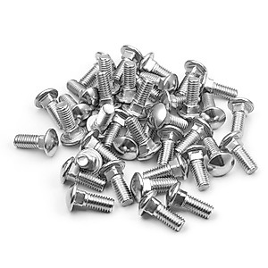 MroMax 40PCS M6x16mm Carriage Bolts Screws Half Round Head Square Neck Carriage Bolts Fully Threaded Bolt Fasteners 304 Stainless Steel Neck Carriage Bolt Silver Tone