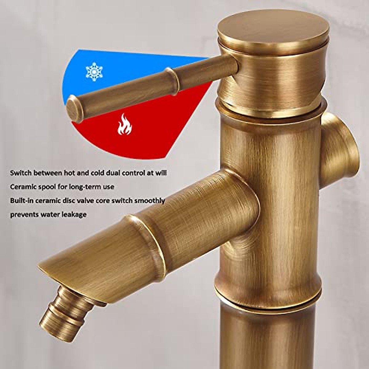 ManiCrown Full Copper Vintage Garden Water Column with Faucet, Modern Freestanding Water Fountain Yard Water Dispenser, Patio Watering Car Wash Hose for Tub/mop Pool