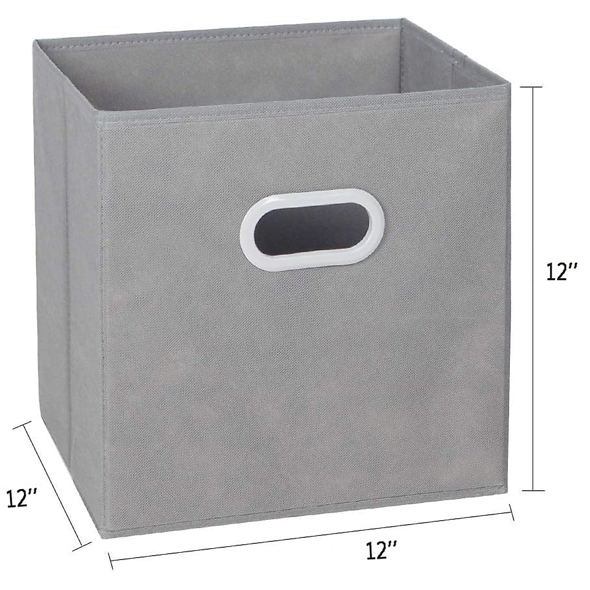 MAX Houser Fabric Storage Bins Cubes Baskets Containers with Dual Plastic Handles for Home Closet Bedroom Drawers Organizers (Cattail Gray)