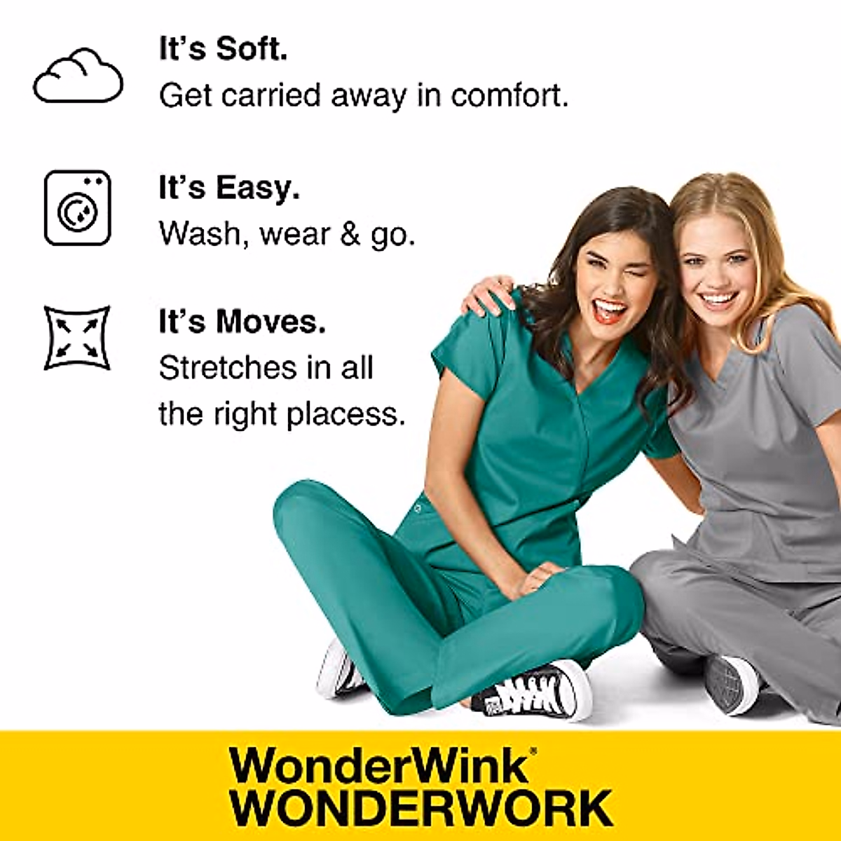 WonderWink WonderWORK Women’s V-Neck Scrub Top — Olive, Medium