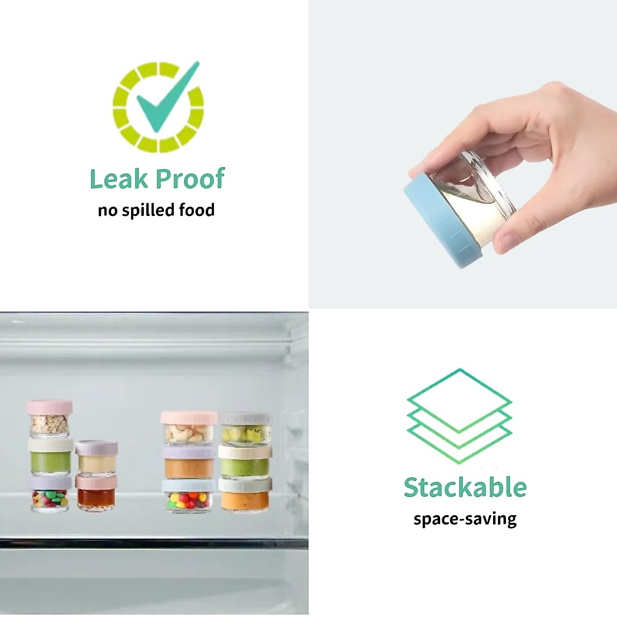 Small Glass Jars with Lids [6 Pack], Salad Dressing Container To Go, Condiment Containers & Dipping Sauce Cups, Glass Meal Prep Containers for Lunch Box (1.7oz)