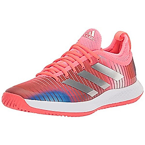 adidas Women's Defiant Generation Tennis Shoe, Turbo/Silver Metallic/White, 7.5
