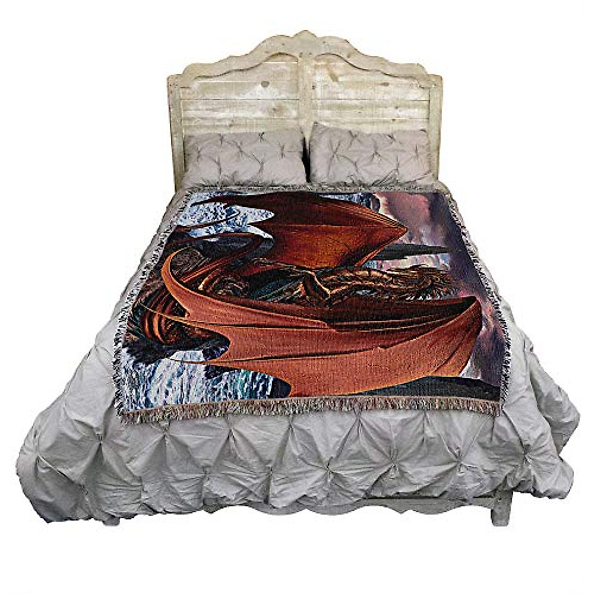 Pure Country Weavers Coppervein Blanket by Ruth Thompson - Gift Dragon Fantasy Tapestry Throw Woven from Cotton - Made in The USA (72x54)