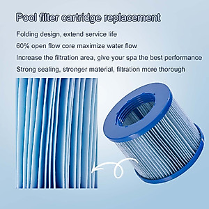 RELXTIME 6 Pack Blue Spa Filter Cartridges, Pool Hot Tub Filters Replacement, Filtration Inflatable Hot Tub