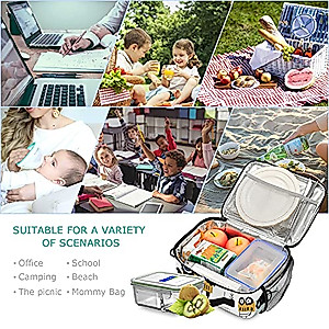 Lunch Bags Boxes Insulated Small Girls Cooler Kids Boys Thermal Childish Truck Excavator for School Student with Shoulder Strap Water-Resistant