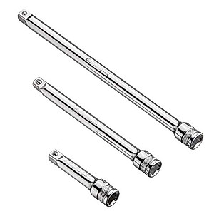 ARES 70243-3-Piece 1/4-Inch Drive Socket Extension Set - Includes 2-Inch, 4-Inch and 6-Inch Extensions - Premium Chrome Vanadium Steel with Mirror Finish