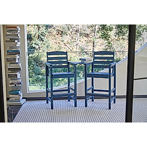 SERWALL Tall Adirondack Chairs Set of 2 with Connecting Table, Blue