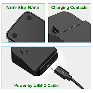 Deal4GO Wireless USB-C Magnetic Charging Dock Station Compatible for Xbox One Elite Series 2 Controller Charger - Black (NO Retail Packaging), R-C-MSK-1924