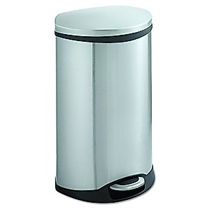 Safco Products Stainless Steel Ellipse Step-On Can, 12.5-Gallon