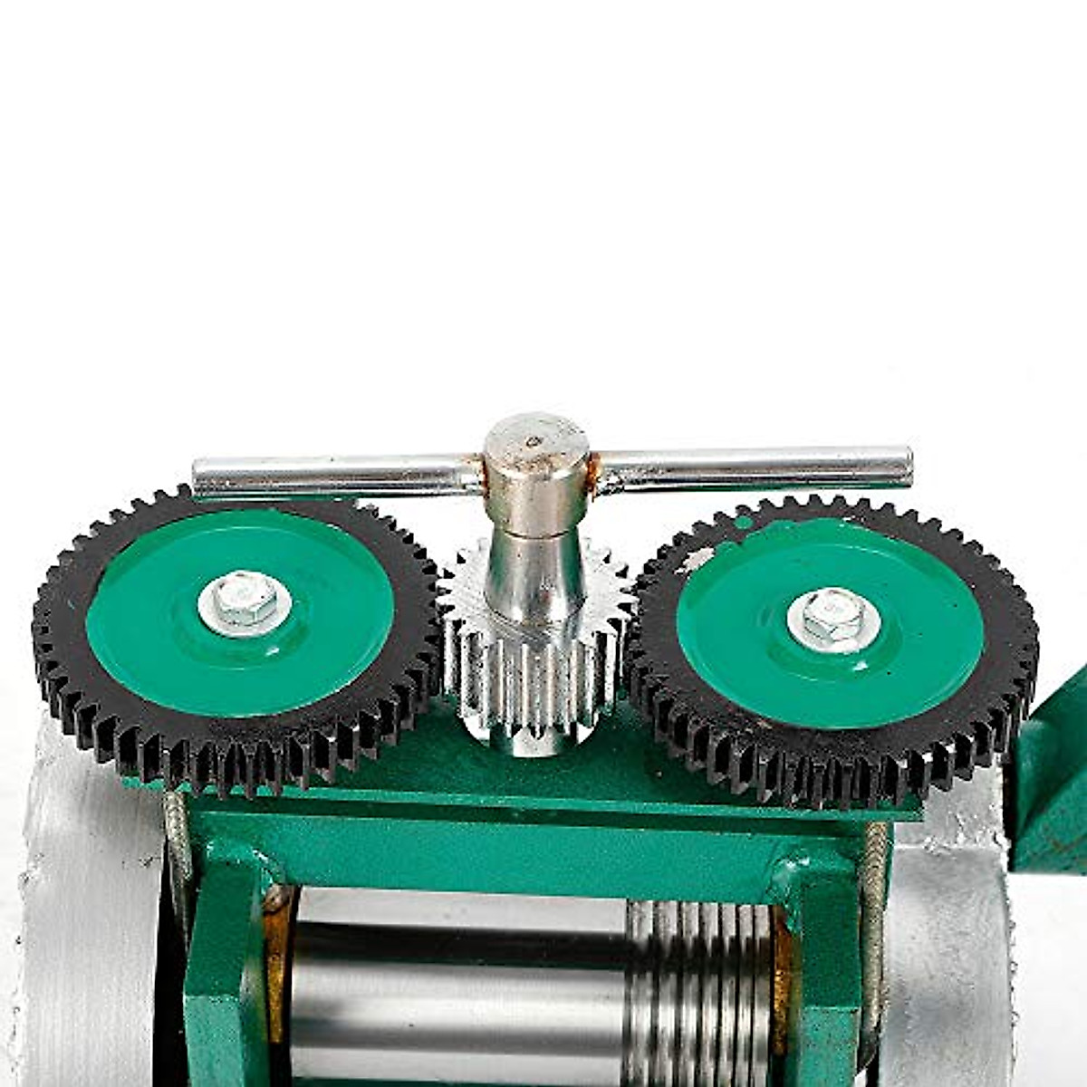Stainless Alloy Manual Rolling Mill Machine Assembled Jewelry Metal Wire Reducing Thickness Press 85mm Tablett Green Jewelry DIY Tool