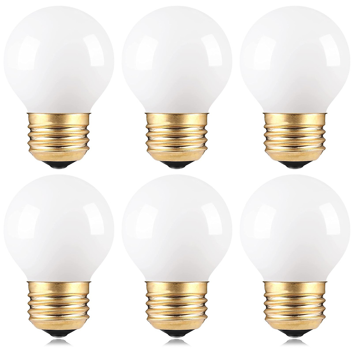 LUMILECT Frosted E26 LED Ceiling Fan Bulbs, Dimmable, A15 LED Small Globe Bulb 25W Equivalent, Soft Warm 2700K, Milky Glass, 2 Watt E26 Standard Base Appliance Light Bulb, 6 Pack