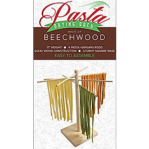 Southern Homewares Pasta Drying Rack Natural Beechwood Collapsible Wooden Noodle Stand