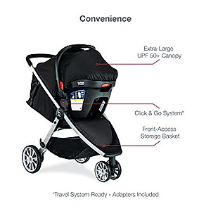 Britax B-Lively and B-Safe Gen2 Travel System, Eclipse Black SafeWash
