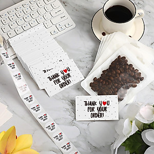 Leelosp 2280 Pcs Christmas Thank You Cards and Stickers Small Business Packaging Supplies Bracelet Jewelry Gloss Thank You for Supporting My Small Business Stuff Essentials(Black, White, Gold, Pink)