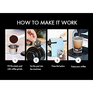 Refillable Coffee Capsule made of Stainless Steel for Refilling - Reusable Refill Capsules for Nespresso Machines Espresso Capsule with Tamper (Gift Set (1 Pod,1 Tamper)