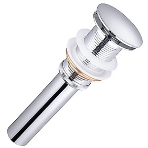 Aquaterior 2 Pack 1 5/8" Bathroom Pop up Drain Vessel Sink Drain Solid Brass Kitchen Sink Drains Tub Basin Polished Chrome