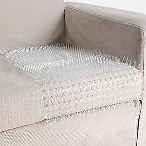 16 Pack Cat Deterrent Outdoor Scat Mat 16 x 13 Inch Cat Counter Deterrent Mat Plastic Spikes for Cats Dogs Training Mat for Indoor Outdoor Supplies, 18.3 Square Feet