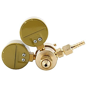 2'' Gauges Welder Acetylene Regulator with Double Gauges for Torch Cutting Kits Inlet 400 PSI CGA 200 Female