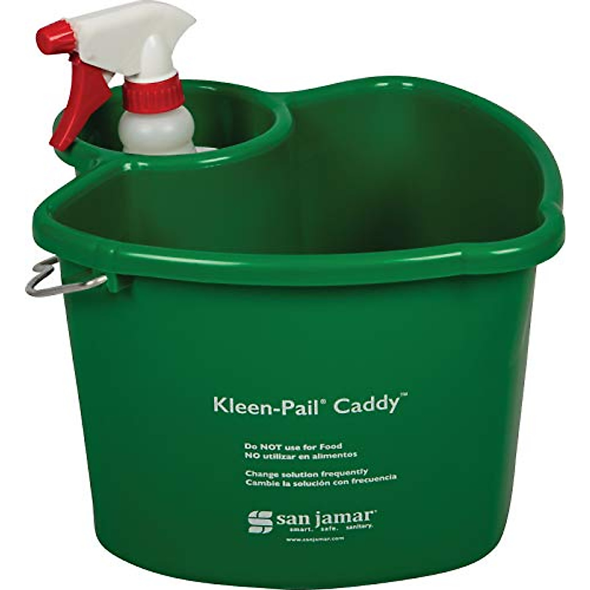 San Jamar KP500 Kleen-Pail Commercial Cleaning Caddy System, Green