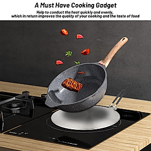 9.45 Inches Stainless Steel Heat Diffuser for Glass Cooktop, Induction Plate Adapter for Electric Stove with Foldable Handle