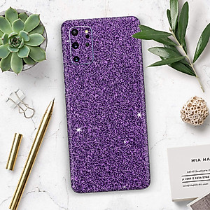 DesignSkinz Sparkling Purple Ultra Metallic Glitter Protective Vinyl Decal Wrap Skin Cover Compatible with The Samsung Galaxy S20 (Screen Trim & Back Glass Skin)