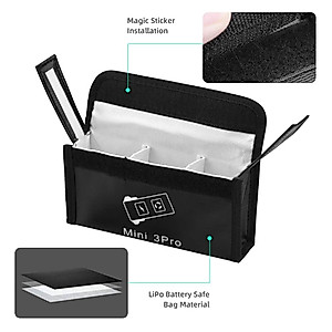 HeiyRC Battery Safe Bag for DJI Mini 4 Pro/Mini 3 Pro/Mini 3 Drone Batteries Protection Storage Case Fireproof Explosion-proof Bag Battery Pouch Accessory