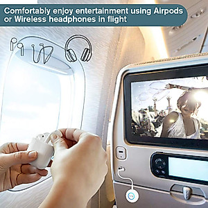 Friencity Bluetooth 5.0 Transmitter for TV Watching, apt-X Low Latency Wireless 3.5mm Aux Adapter for PC Home Stereo Radio Projector DVD Xbox PS4 RCA, Connect 2 pairs of headphones simultaneously