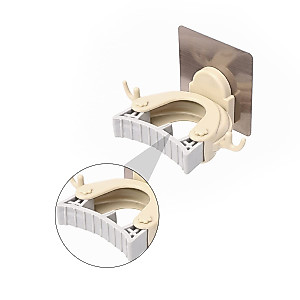 2pcs Hook up Wall Mounted Mop Holder Broom Organizer Wall-mounted Mop Holder Mop Hanger Broom Hook Mop Organizer Punch- Mop Hook Broom Holder Mop Clip Broom Hanger