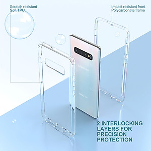 ULAK Galaxy S10 Plus Case, Slim fit Transparent Heavy Duty Shockproof Rugged Protection Case Soft TPU Protective Cover for Samsung Galaxy S10+ Plus 6.4 inch, Crystal Clear