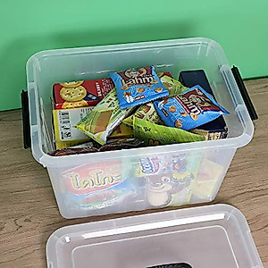 Ramddy 12 Quart Clear Storage Box with Lid and Black Latches, 1 Pack