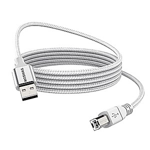 MOSWAG USB Printer Cable 6.6FT/2Meter USB Printer Cord Durable USB 2.0 Type A Male to B Male Scanner Cord High Speed for HP,Canon,Dell,Epson,Lexmark,Xerox,Brother,Samsung and More